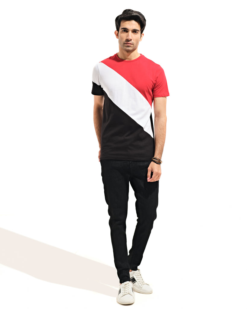 Men Color Block Tee