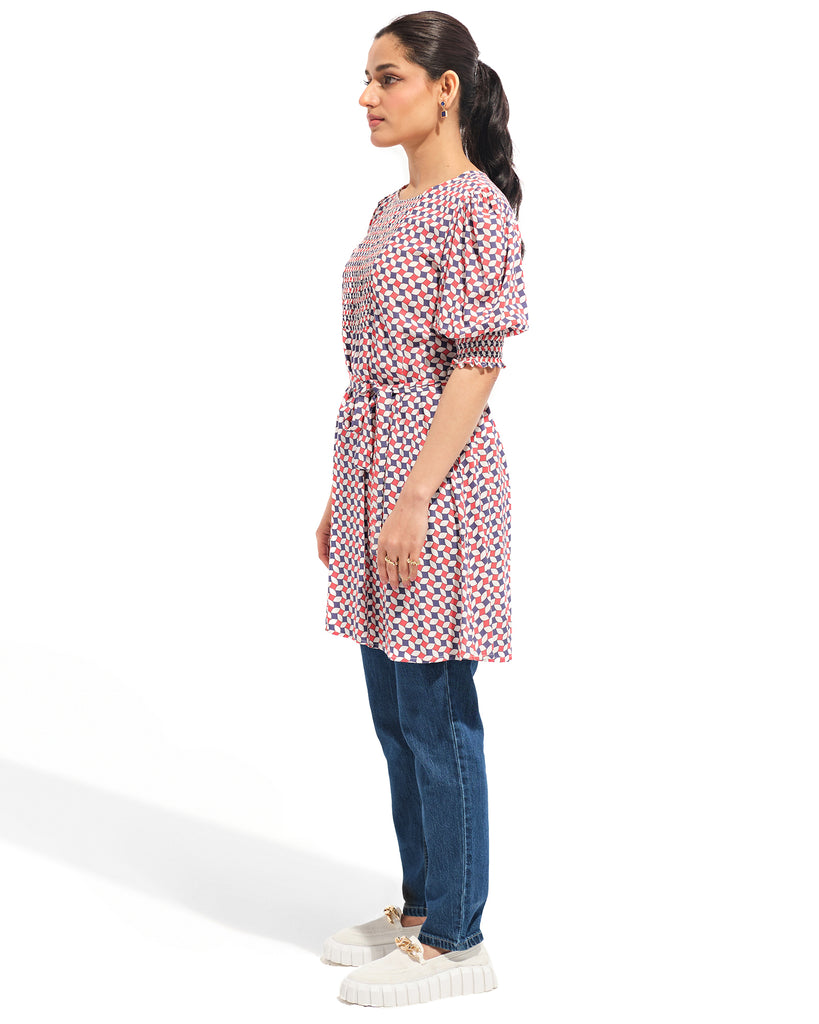 Women Printed Smocking Top