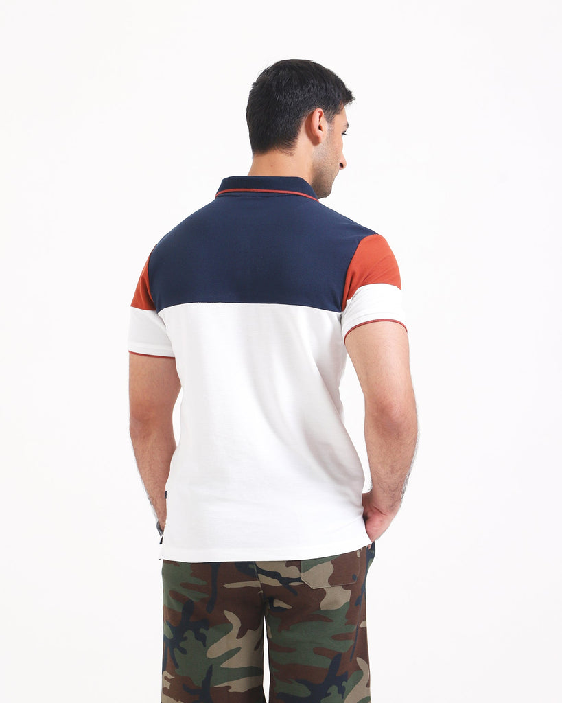 Men S/S Panel Polo Tee