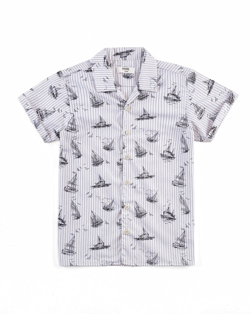Boys Boats Printed Shirt