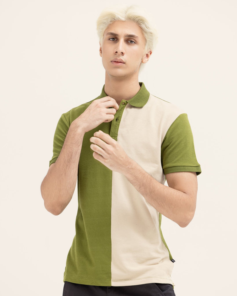 Men Color Block Polo