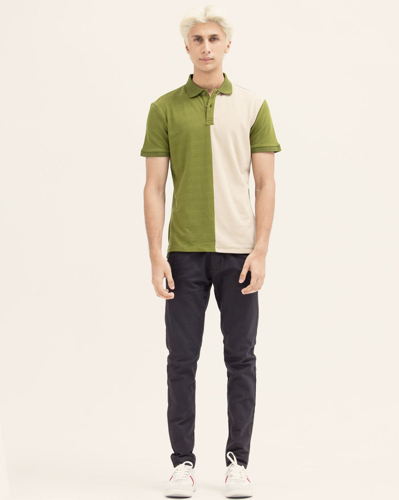 Men Color Block Polo
