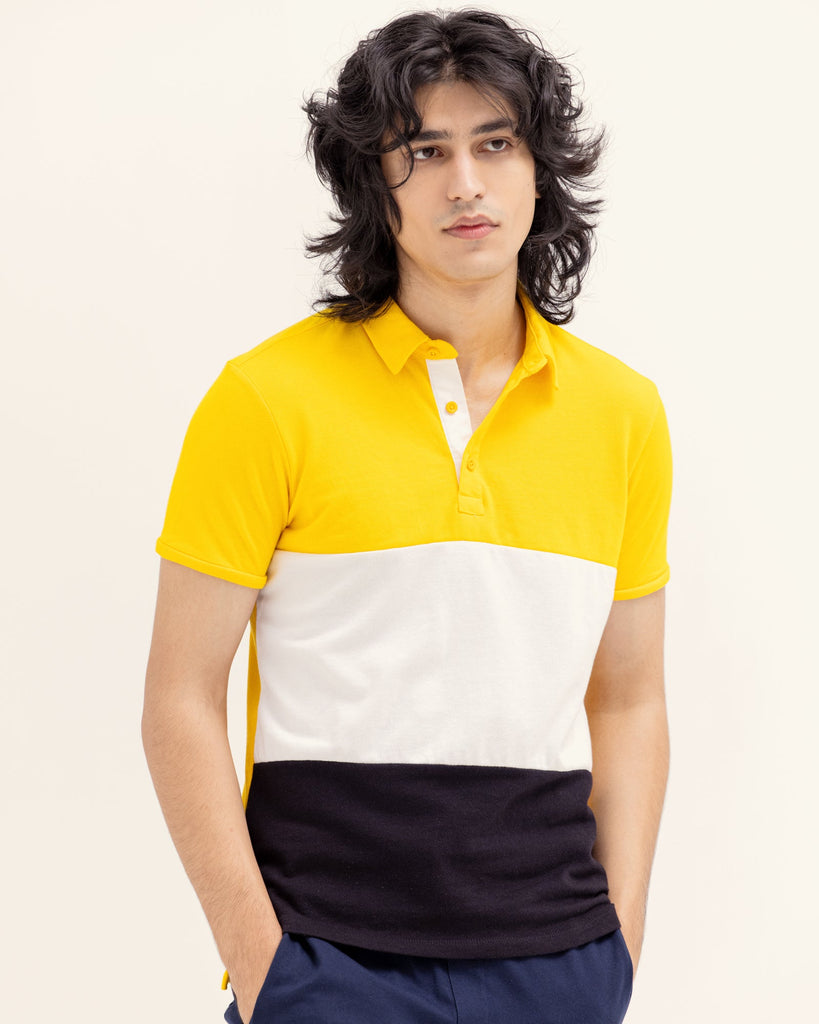 Men Color Block Polo