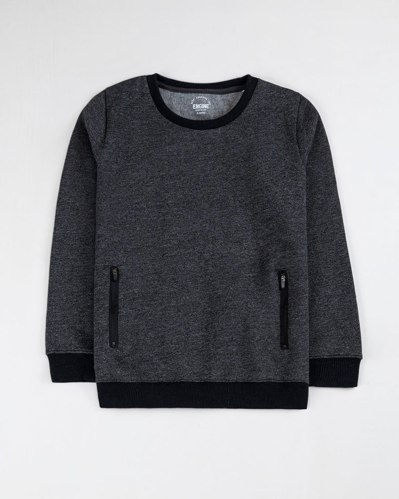 Junior Boys Charcoal Color Fashion Sweat Shirt