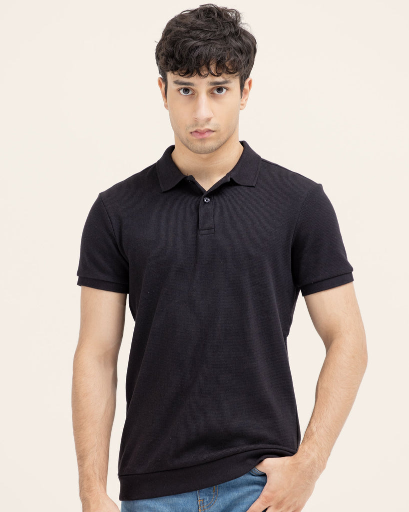 Men Solid Polo Tee