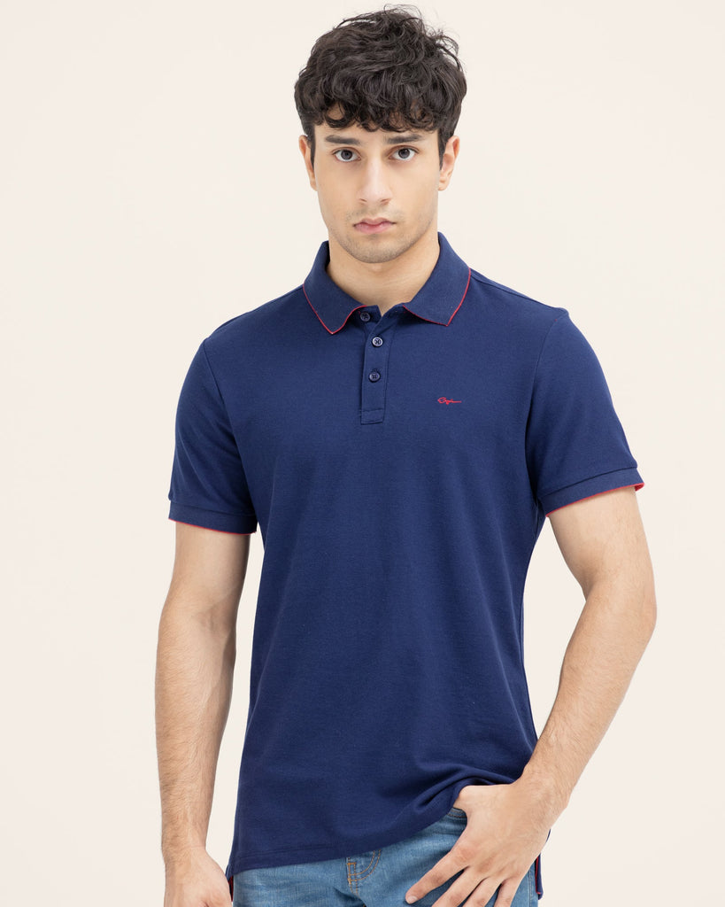 Men Solid Polo Tee