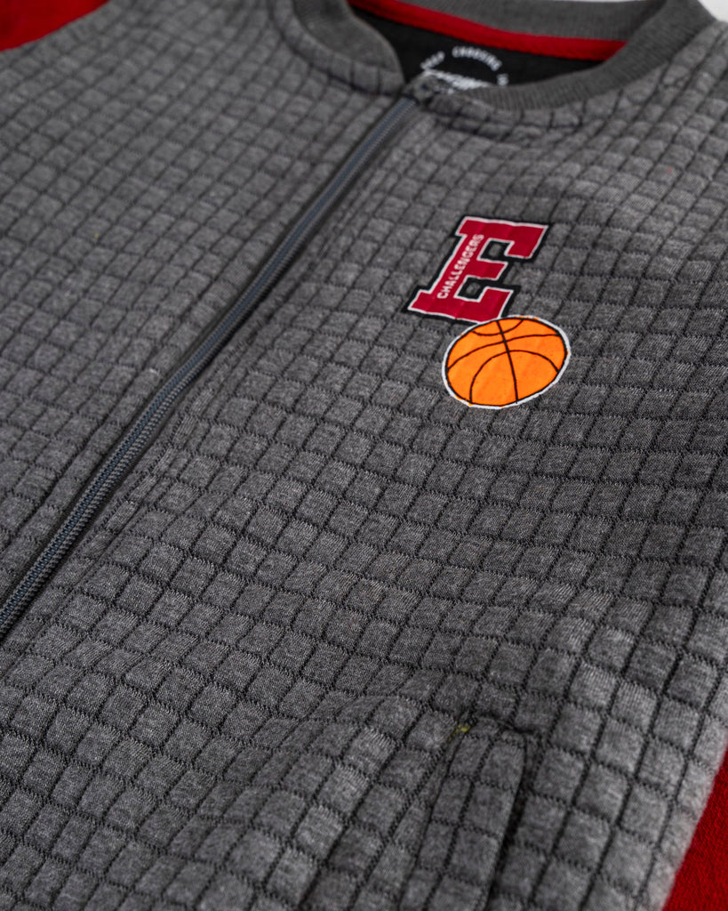 Baby Boys Charcoal Color Quilted Fashion Zipper Thru Upper